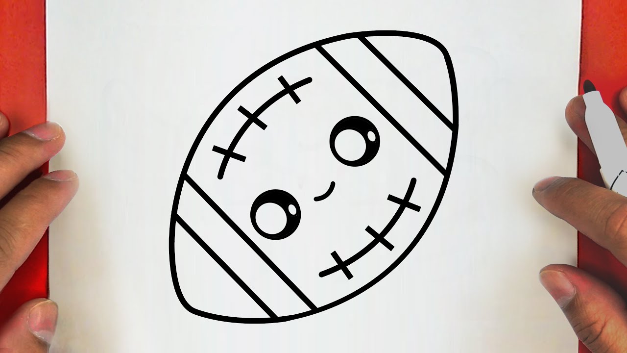 HOW TO DRAW A CUTE AMERICAN FOOTBALL, STEP BY STEP, DRAW Cute things ...