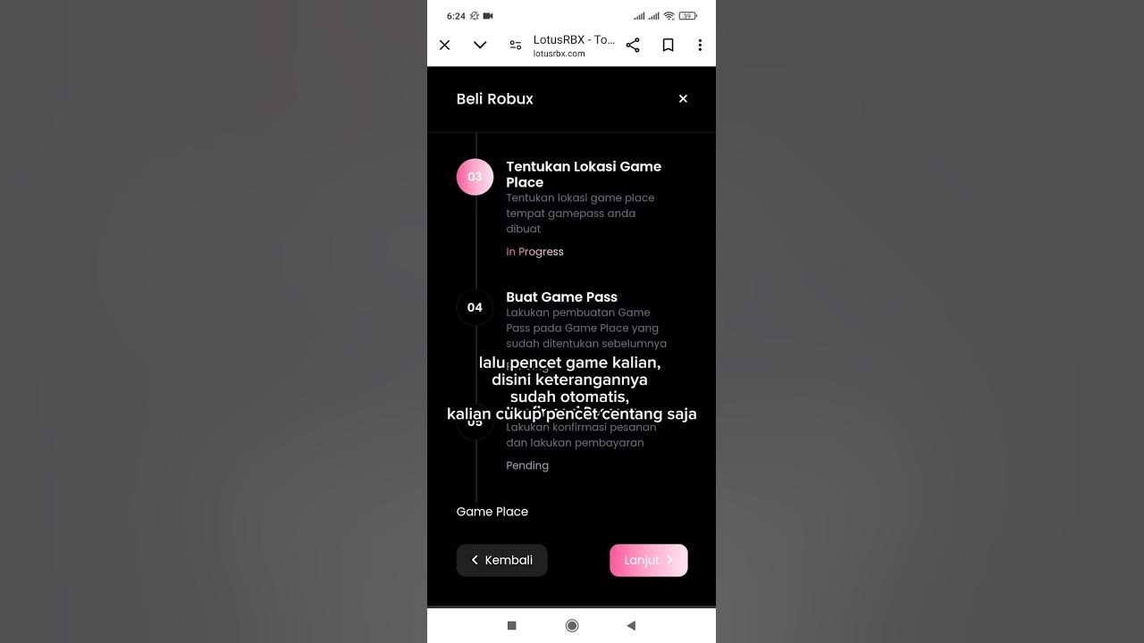 Tutorial membeli robux otomatis di website lotusrbx - YouTube