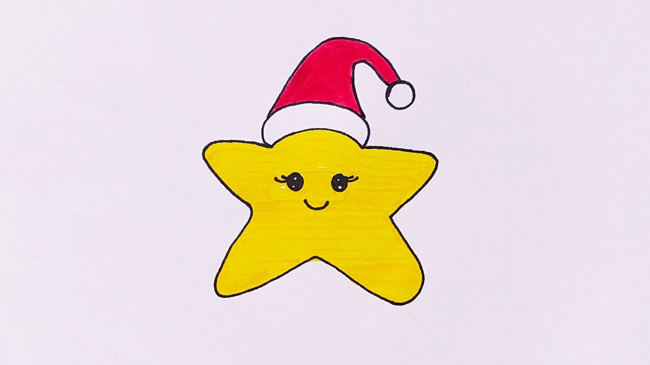Cute/Easy Christmas Star Drawing | How to draw a Cute Christmas Star # ...