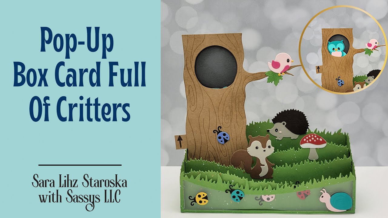 Pop Up Box Card -- Spring Box Card -- Woodland Critters - YouTube