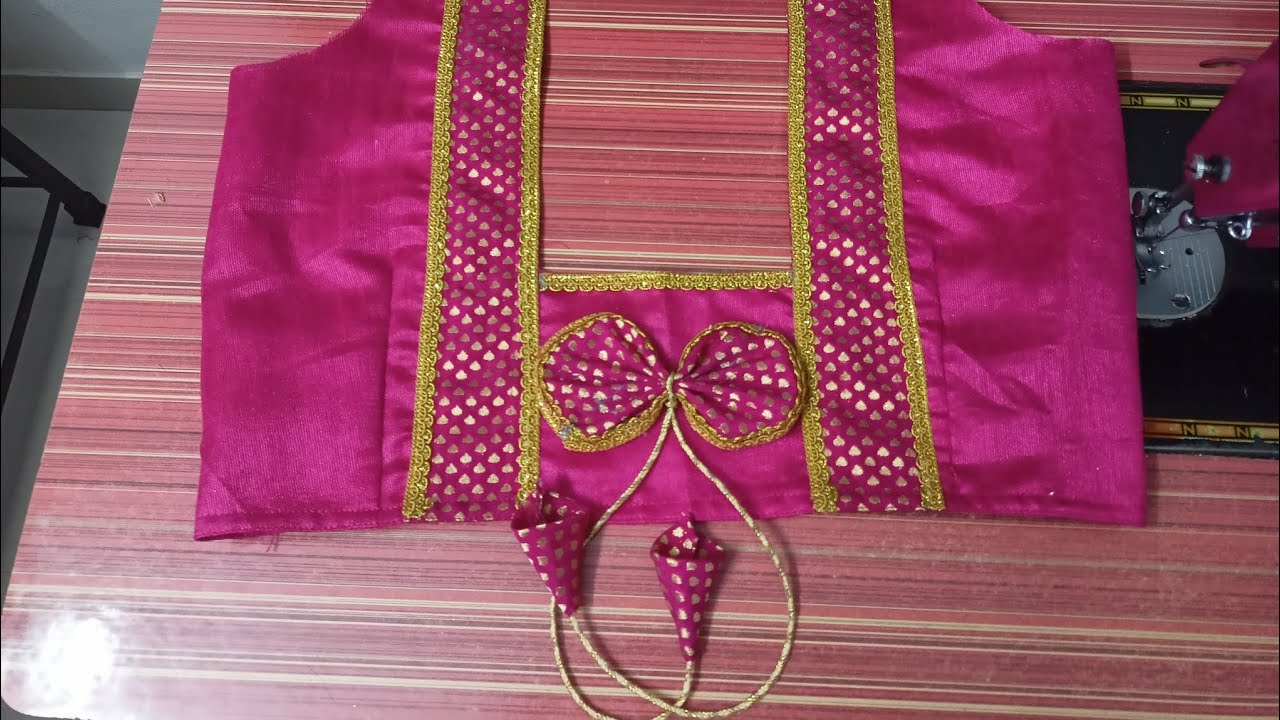 Blouse back neck design, blouse patch work design - YouTube