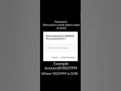 Password of your ITR intimation pdf - YouTube