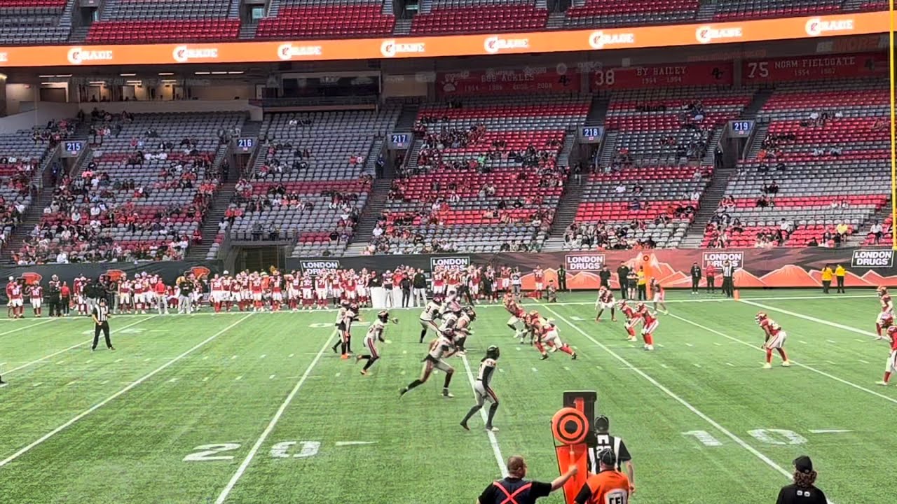 BC Lions Pre-season game vs. The Calgary Stampeders. Last second win ...