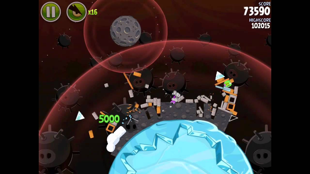 Angry Birds Space Danger Zone Level 2 Walkthrough 3 Star - YouTube
