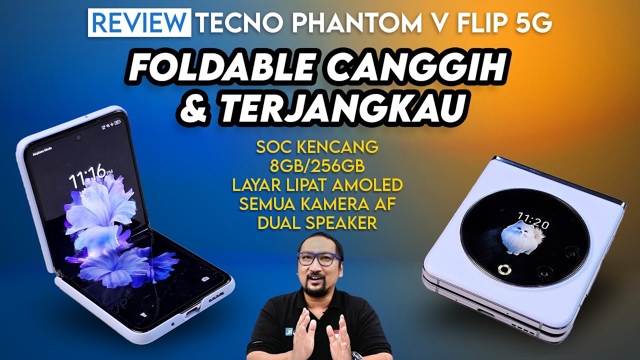 HP Lipat Canggih, Paling Terjangkau - Review TECNO PHANTOM V Flip - YouTube