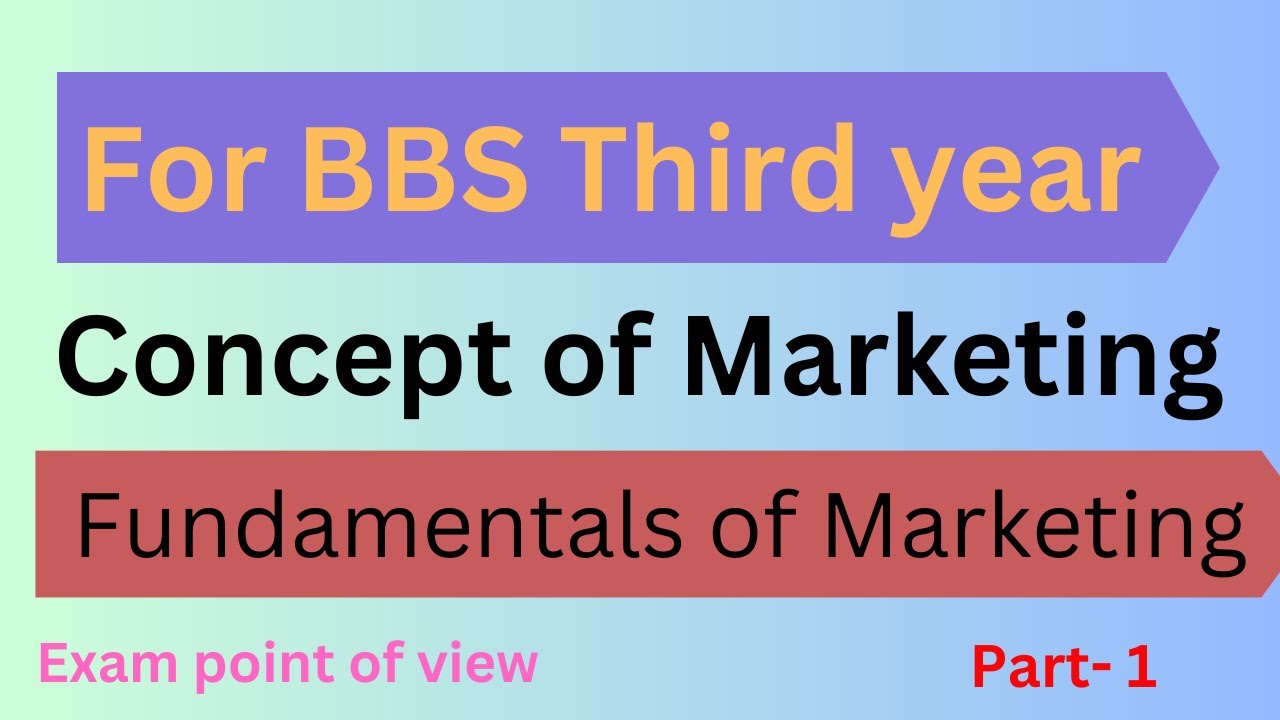 Concept of Marketing II BBS third year II fundamentals of Marketing II ...