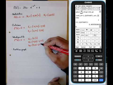 Funktionsuntersuchung (Kurvendiskussion) transzendenter Funktionen mit Casio Classpad II - YouTube