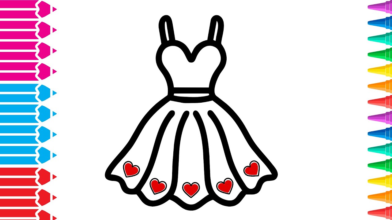 How to Draw a Beautiful Princess Dress / Easy Step by Step - YouTube