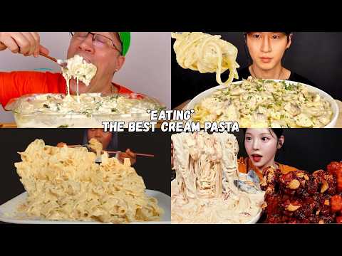 🍝EATING THE MOST SATISFYING CREAMY PASTA & CRUNCHY CHICKEN MUKBANG EVER! 🤤🔥 ASMR COMPILATION