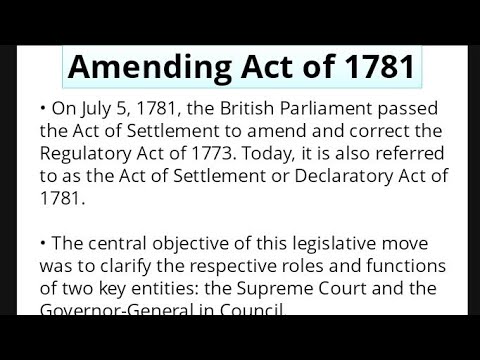 Amending Act of 1781/ Polity/ Laxmikanth - YouTube