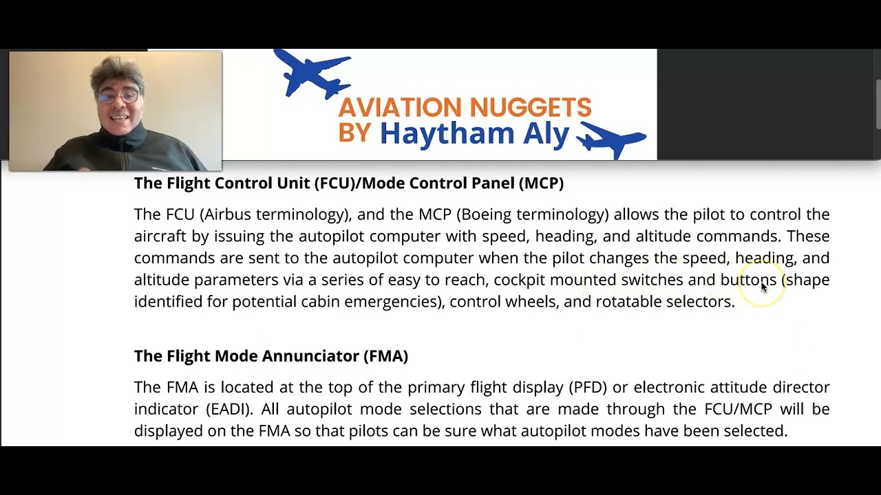 Autopilot components , FCU , FMA , Computer & actuators , Aviation ...