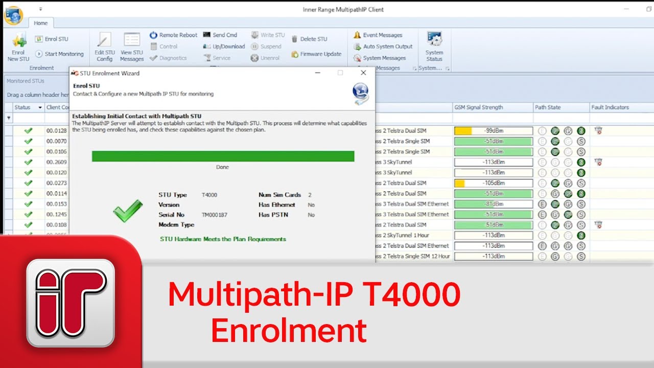 Multipath IP Client Software Tutorial - Enrolment of a new T4000 series device - YouTube