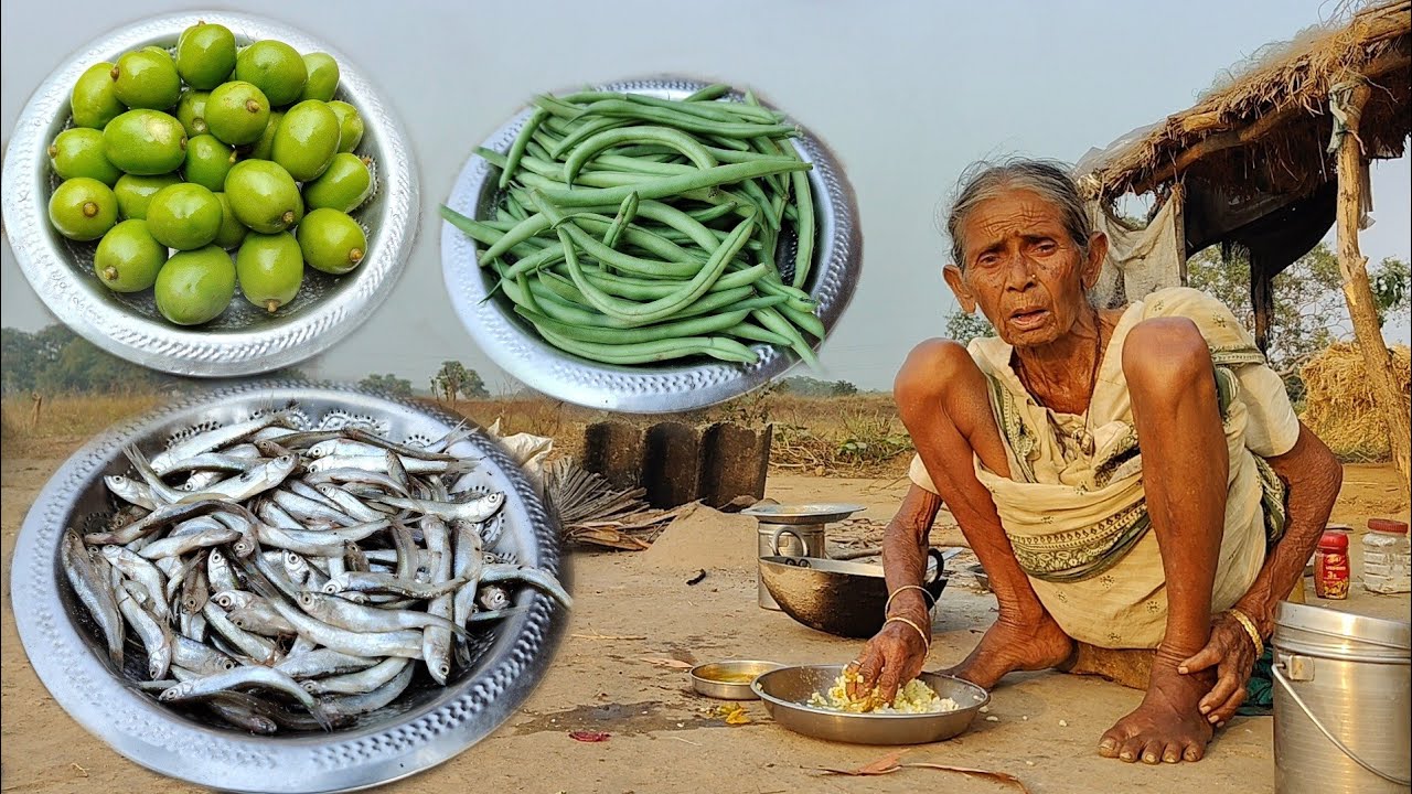 BASPATA FISH with Bean & tomato Cooking & Eating by village tribal ...