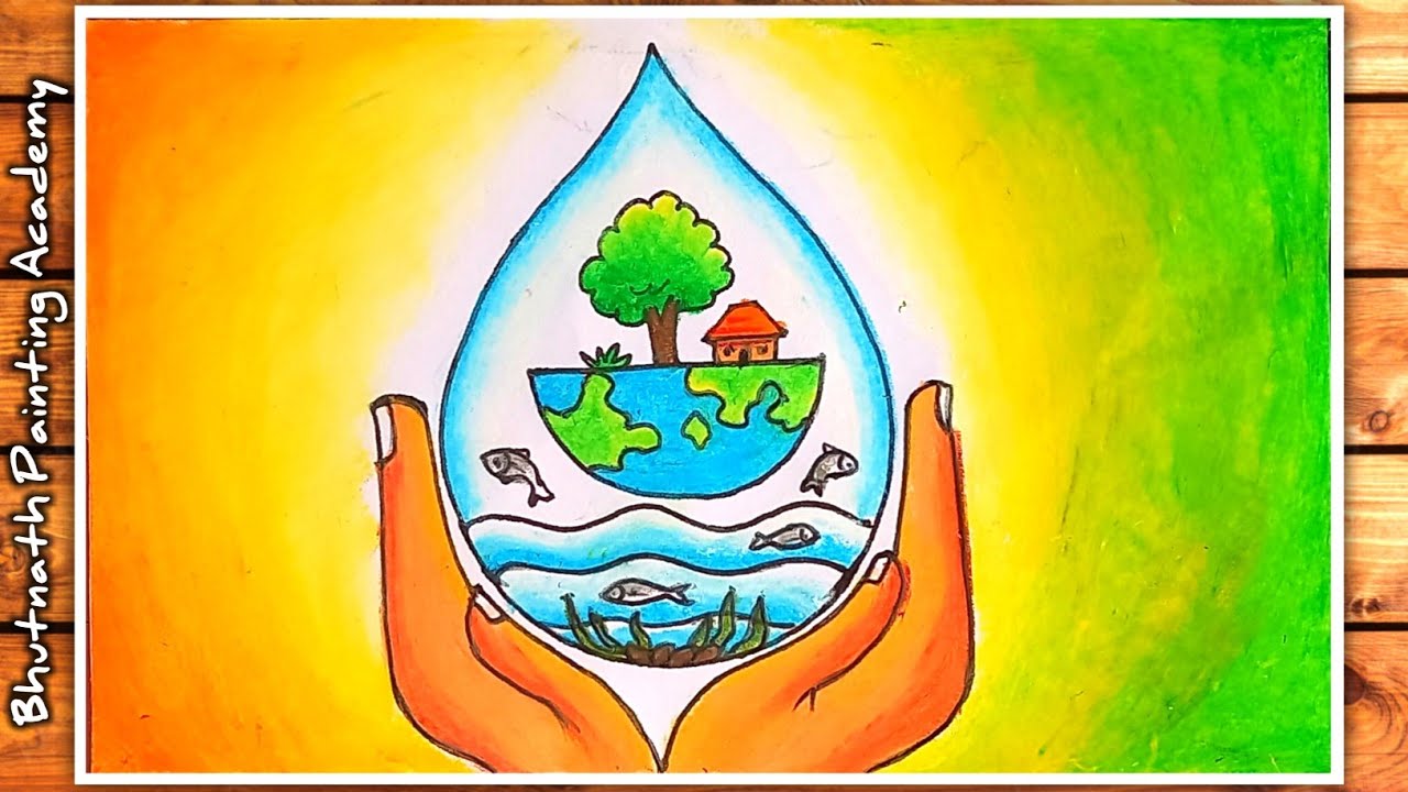 save water drawing special for world water day - YouTube