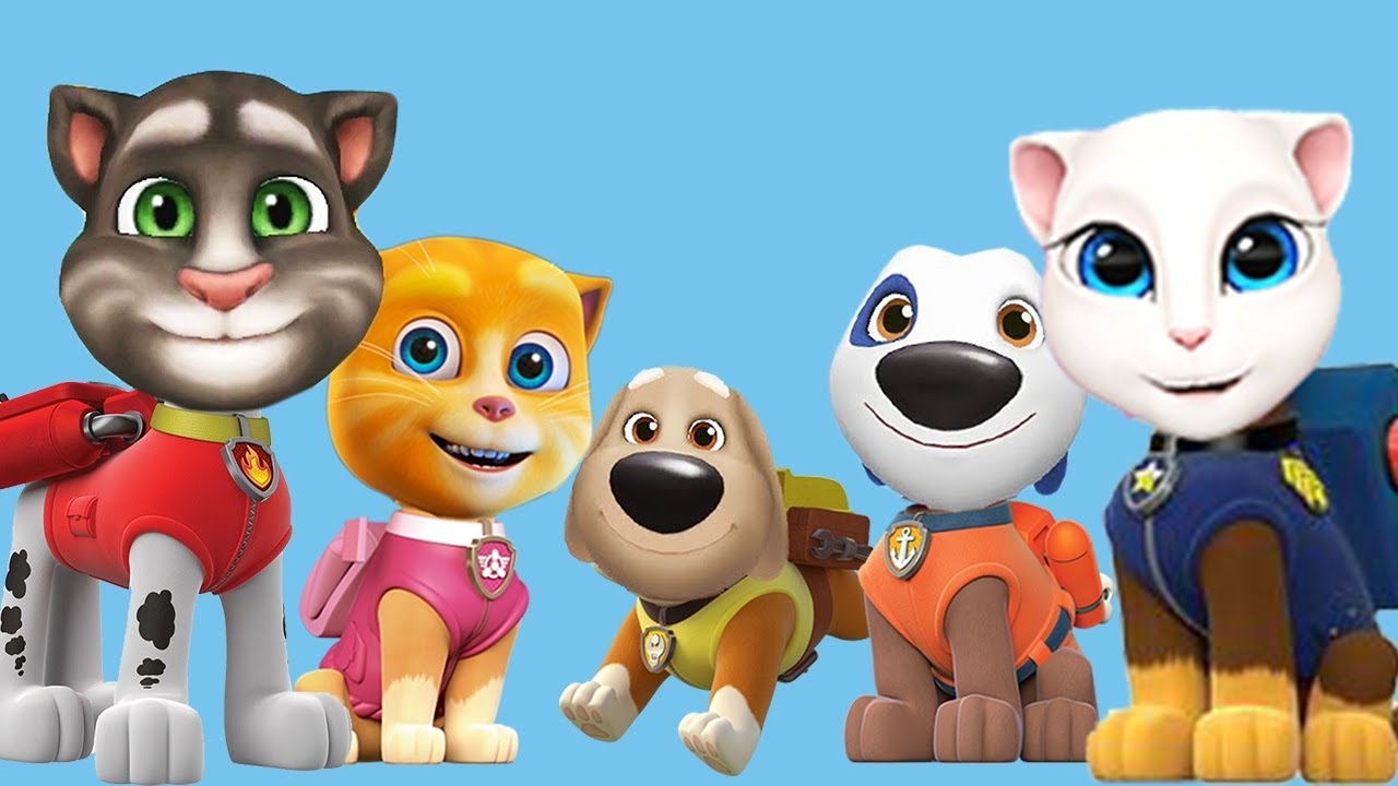 Talking Tom and Friends Transforms Into Paw Patrol Finger Family ...