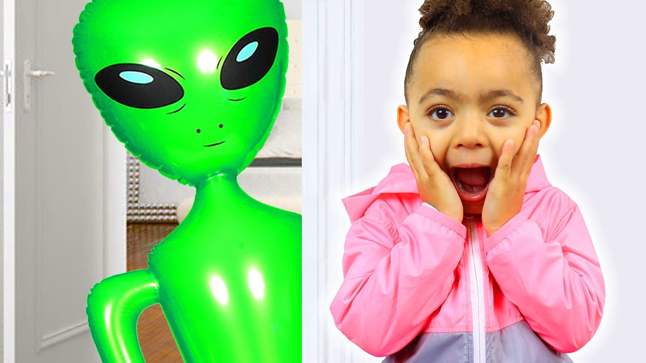 Leah Pretend Play Hide and Seek with Aliens Story for Kids - YouTube