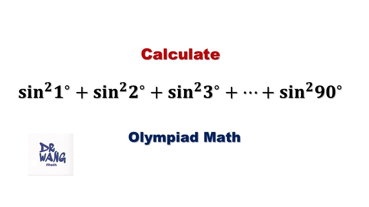 A Tricky Trigonometry Question! A Neat Way to calculate the Sum of 90 ...