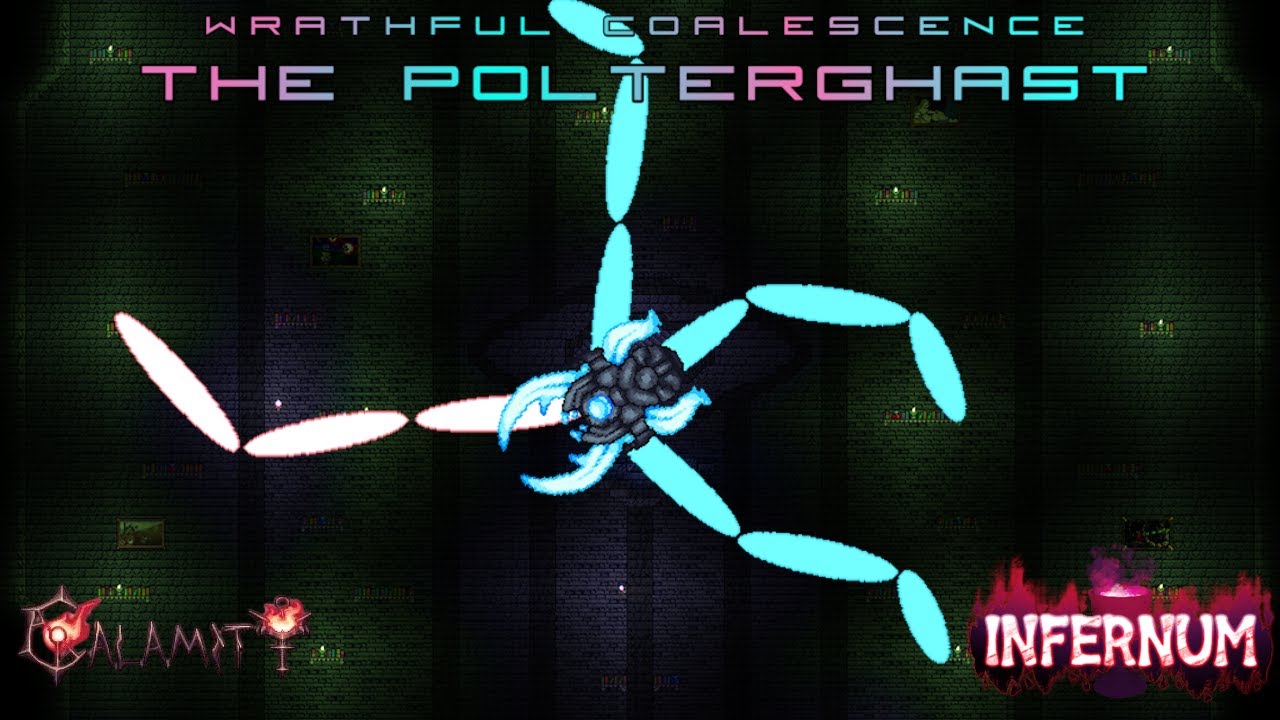 Terraria Calamity Infernum Polterghast fight "Wrathful Coalescence ...