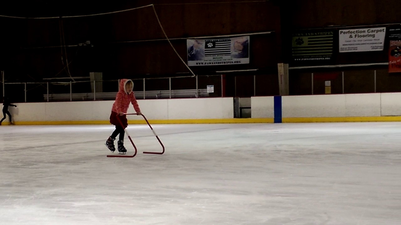 Felicity ice skating for first time! - YouTube