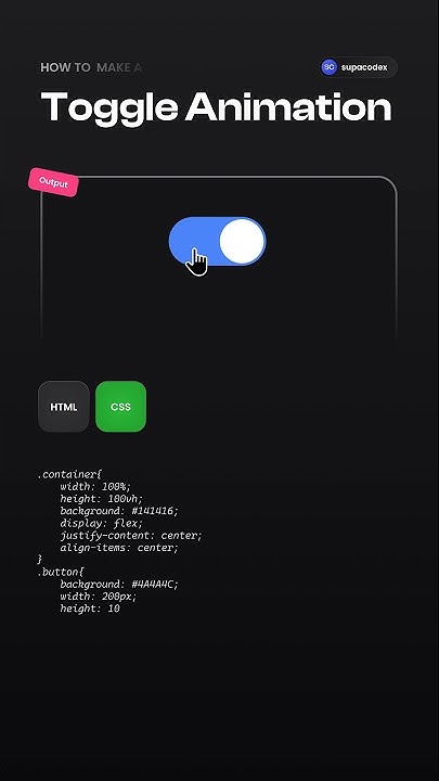 How To Make Toggle Animation With HTML & CSS - YouTube