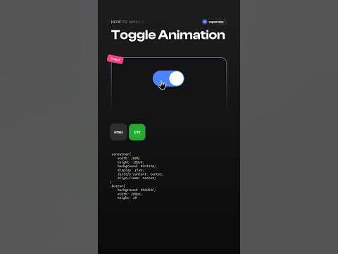 How To Make Toggle Animation With HTML & CSS - YouTube