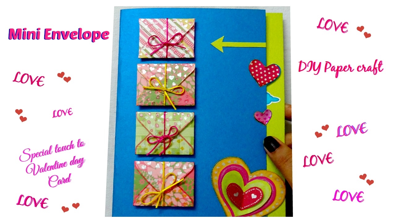 how to make mini envelope for valentine day - YouTube
