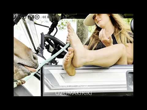 Horse licking cowgirl soles