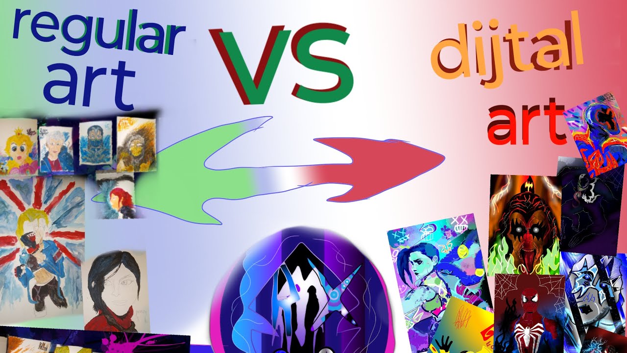 Regular art ️VS Dijtal art 🎨 . art tips and tricks tutorial # ...