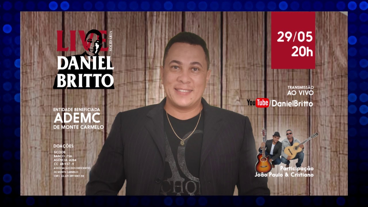 Daniel Britto realizará live solidária - YouTube