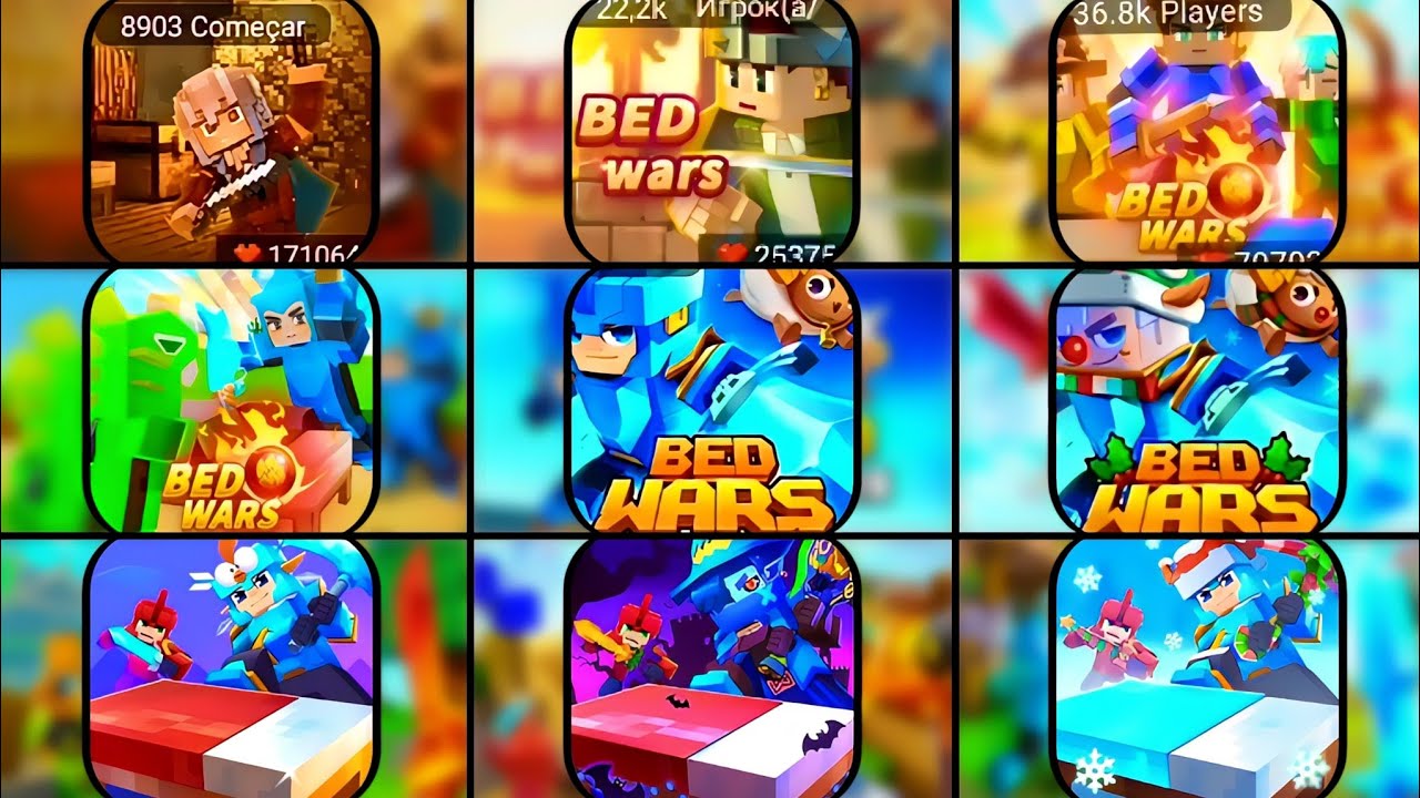 TODOS OS LOGOS LANÇADOS NO BED WARS!!! - (BLOCKMAN GO / 2017 - 2023 ...