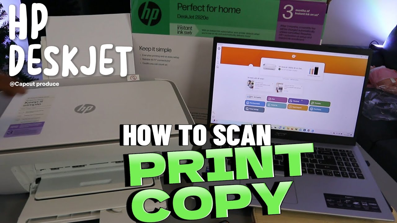 How To SCAN PRINT COPY With HP DESKJET 2800 2810e 2820e All In One