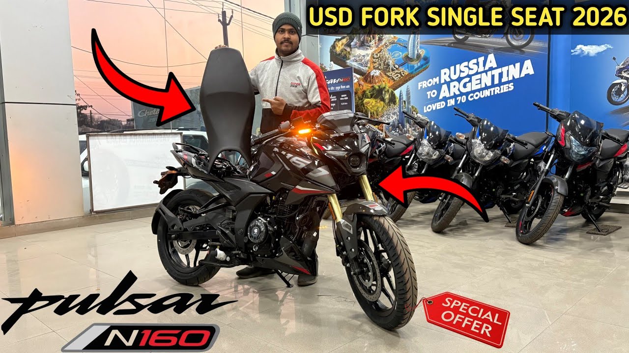 Bajaj Pulsar N160 USD Forks Single Seat 2026 New Updated Model On Road ...