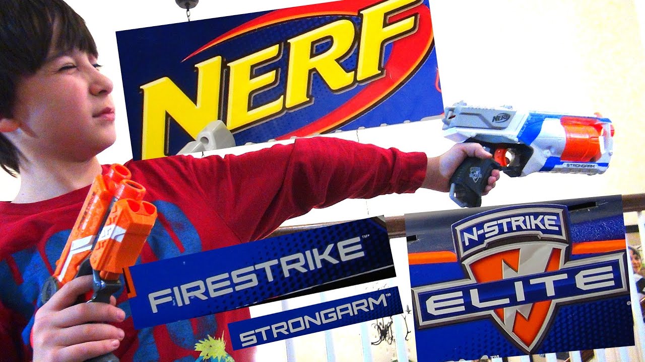 Robert-Andre's Nerf N-Strike Elite Firestrike and Strongarm Blaster Reiew! - YouTube