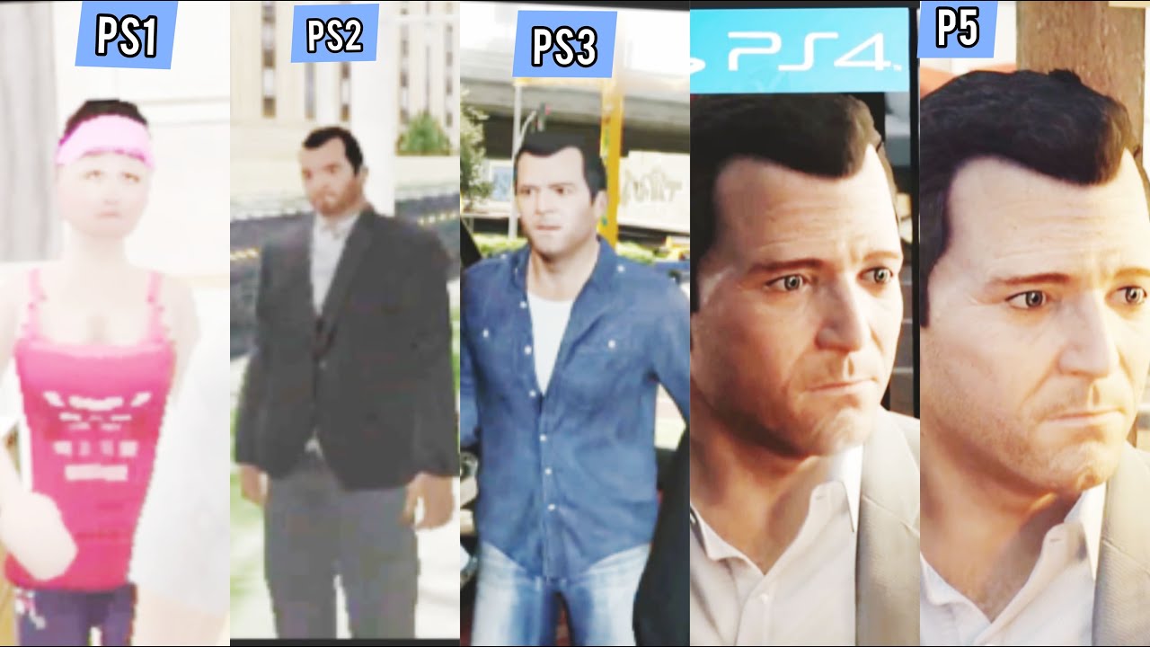 GTA 5 Graphics Comparison PS1 Vs PS2 Vs PS3 Vs PS4 Vs PS5 - YouTube