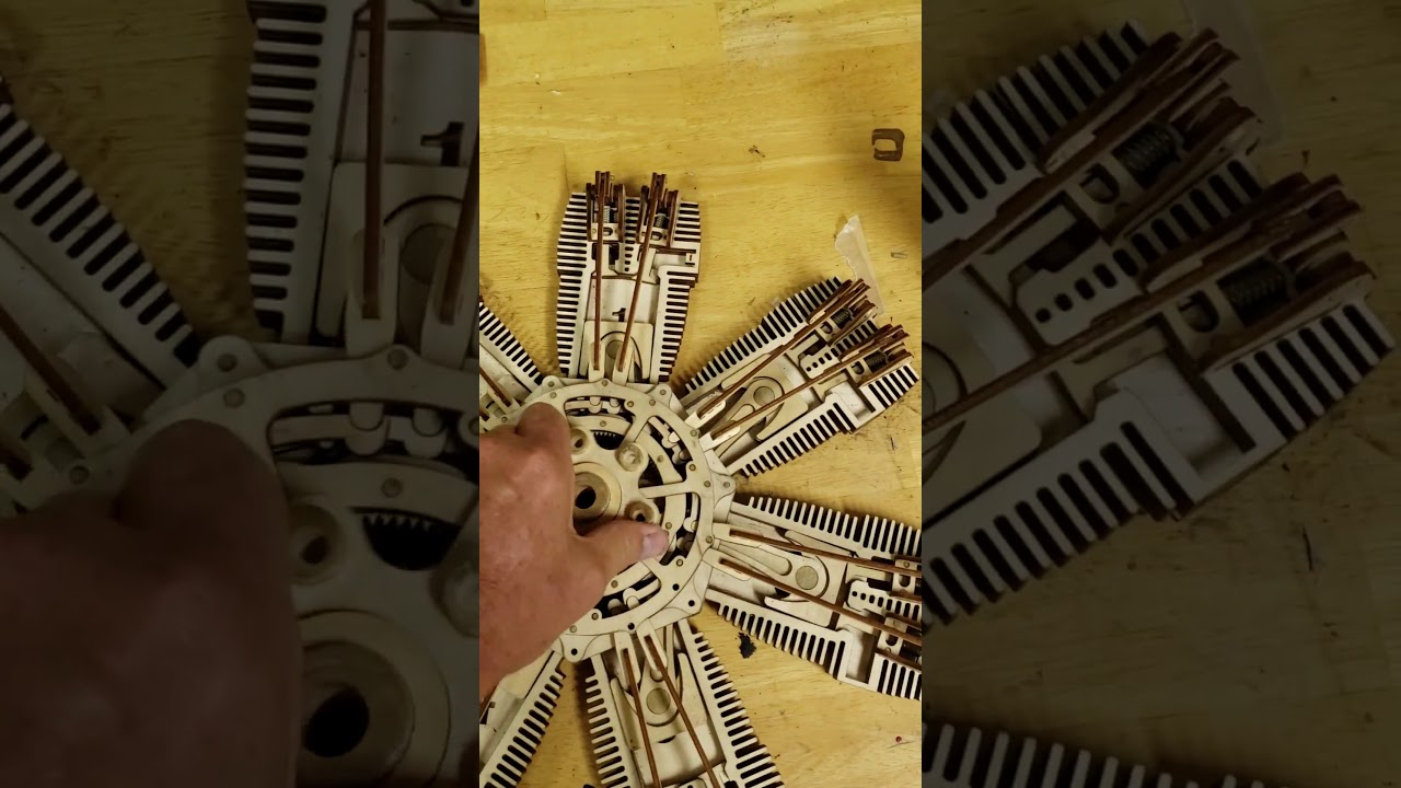wooden radial engine - YouTube