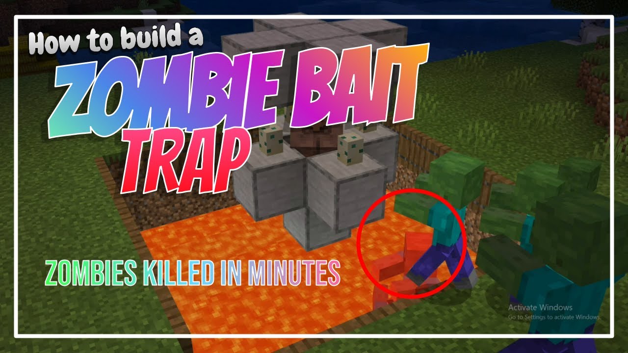 How To Make A Zombie Bait Trap - Minecraft - Sergeantnembo - YouTube