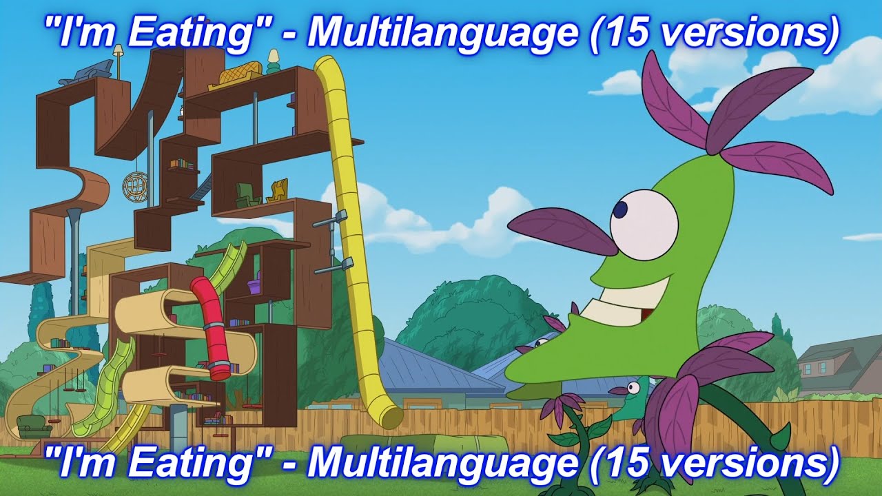 Phineas and Ferb - I'm Eating Multilanguage (15 versions). - YouTube