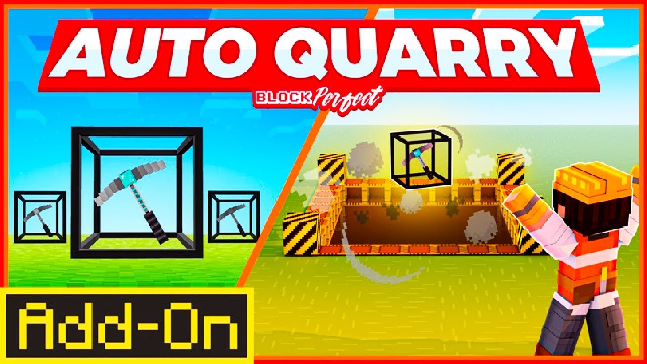 Auto Quarry ADD-ON Minecraft (New Way To Mine Blocks Like Pro) Showcase ...