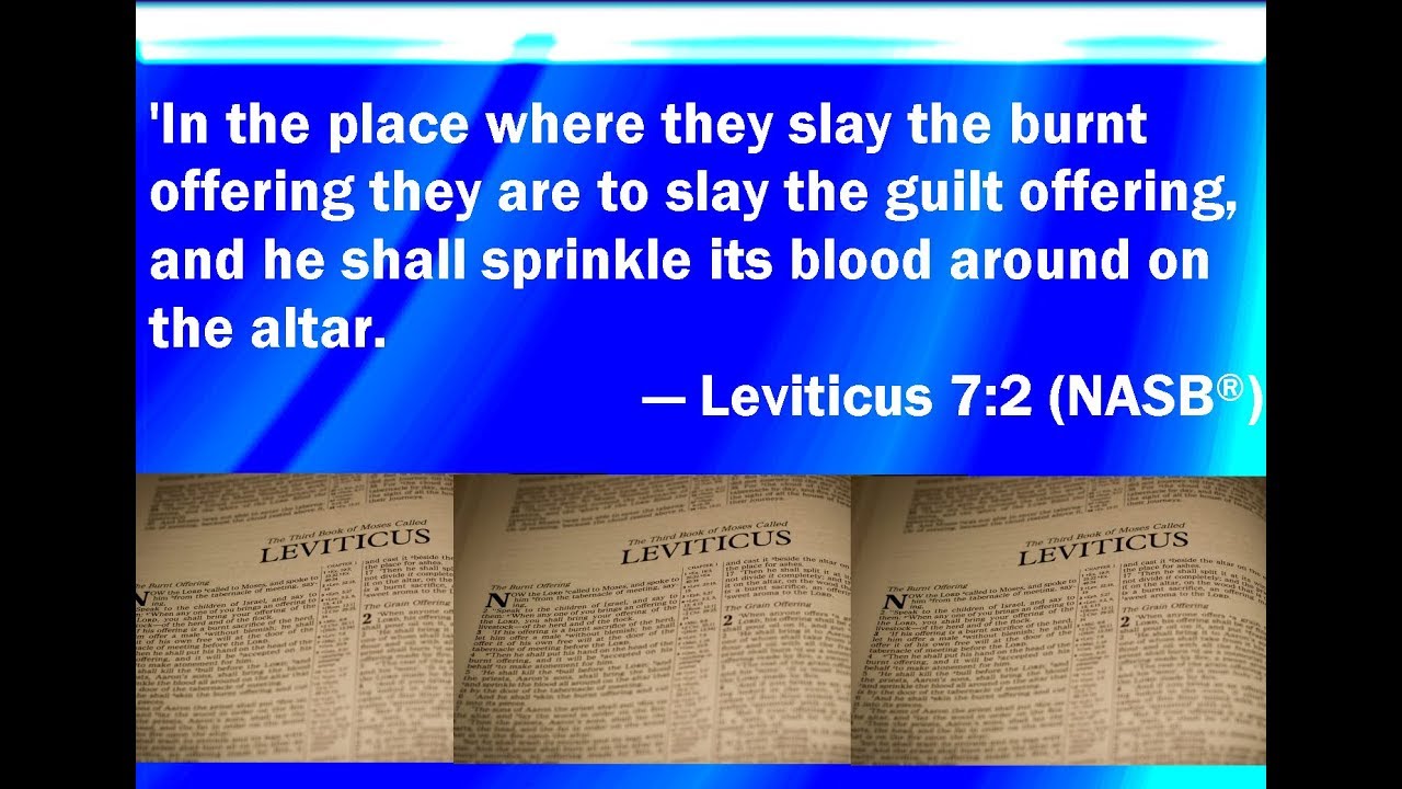 레위기 7장 [새번역] Leviticus chapter 7 [On the day they were anointed, the ...