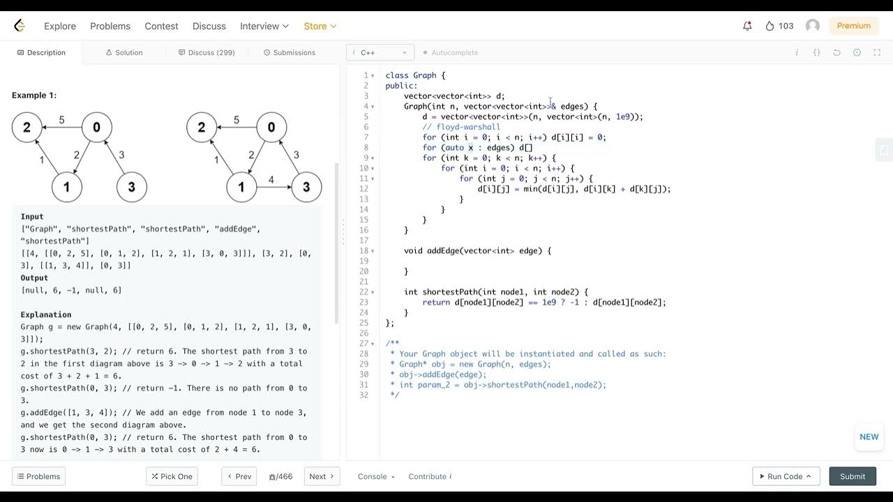 Leetcode November Daily Day 11 2642 Design Graph With Shortest Path Calculator Youtube