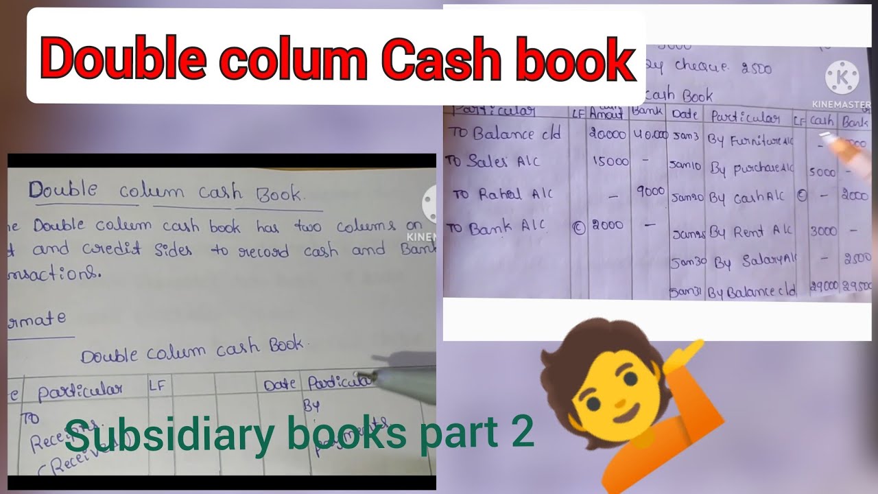 double colum cash book. subsidiary books part 2 - YouTube