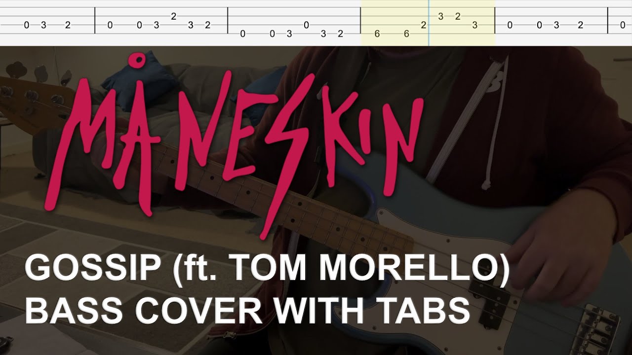 Måneskin - GOSSIP (ft. Tom Morello) (Bass Cover with Tabs) - YouTube