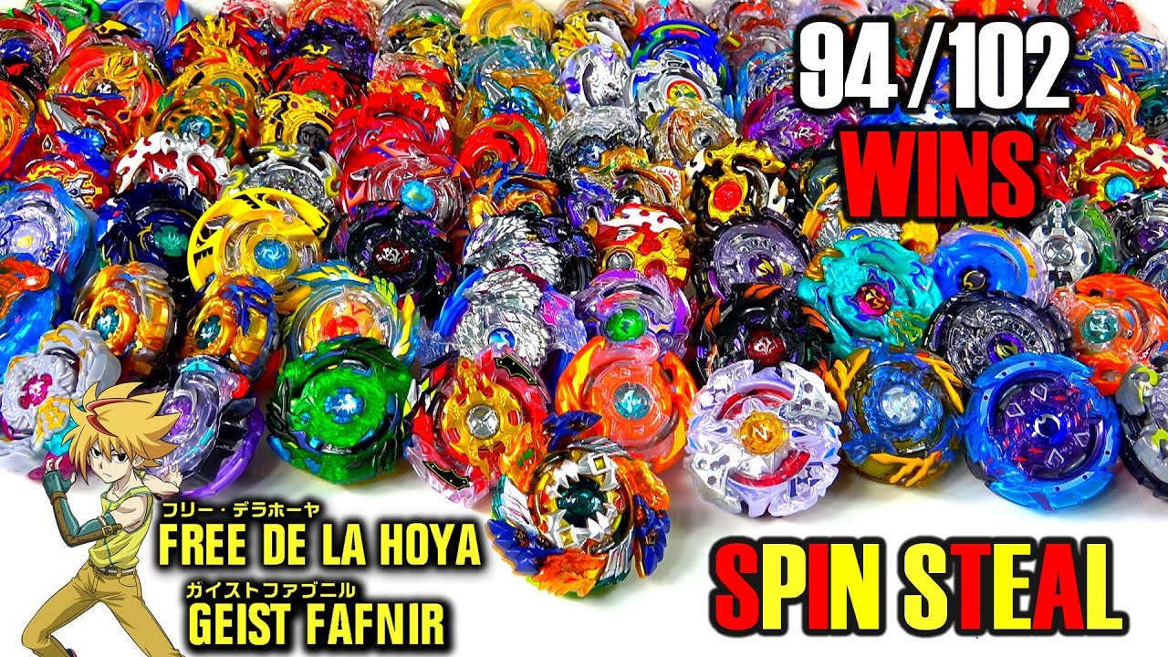 GEIST FAFNIR F4 8' AB vs 102 BEYBLADES - SPIN STEALER vs ALL HASBRO/TT ...