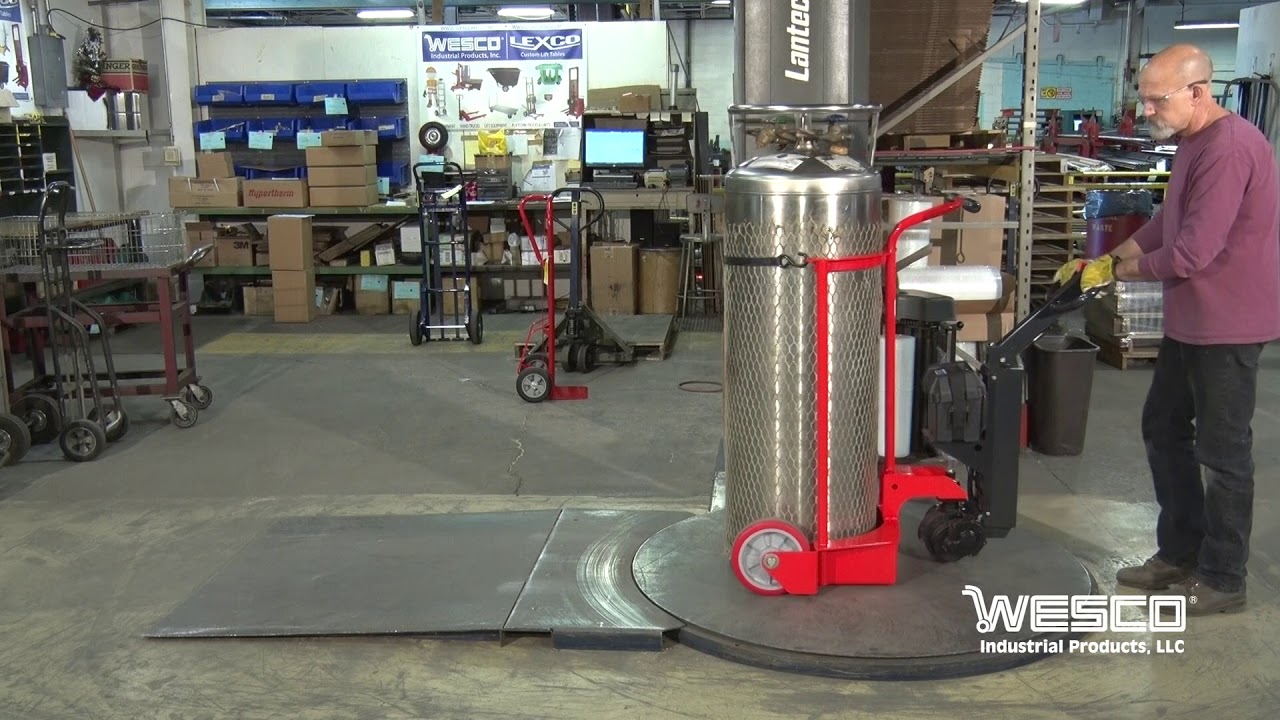 Liquid Cylinder Transport Cart with powered wheel drive - YouTube