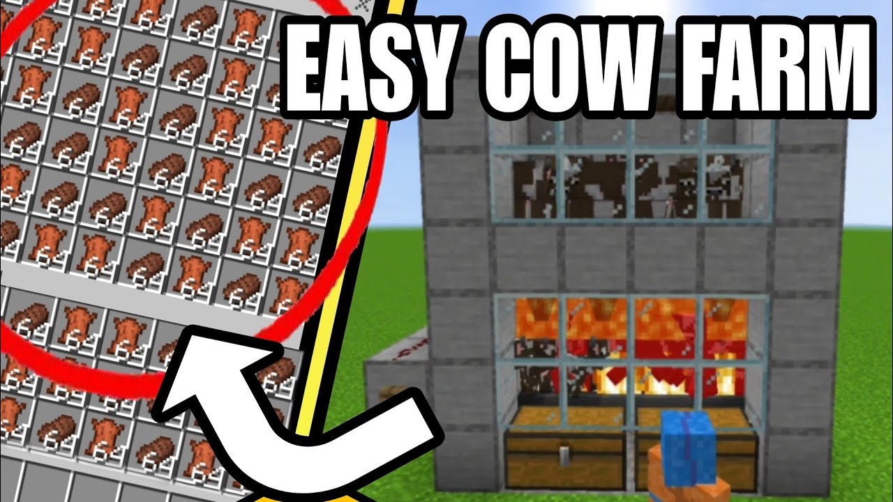 Minecraft: EASY SIMPLE COW FARM Tutorial 1.21+ Bedrock - YouTube