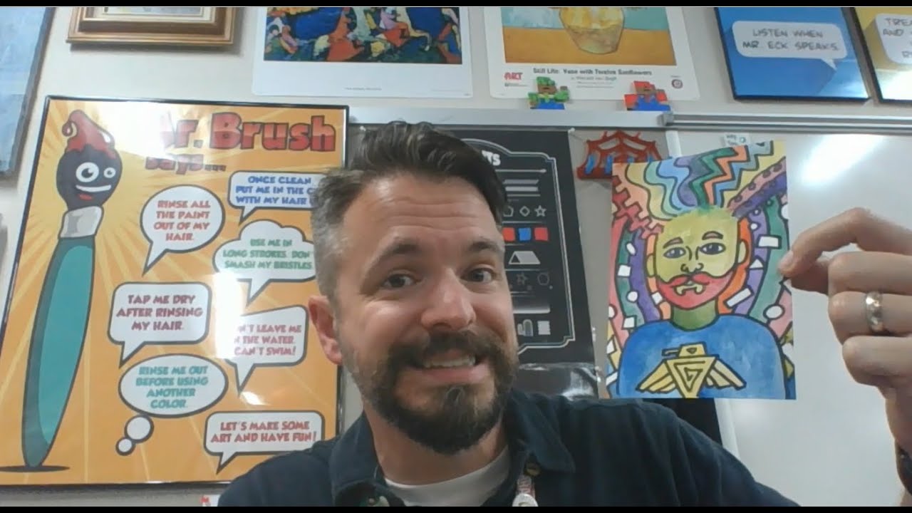 Crazy Hair Self Portrait - Early Elementary Art Lesson featuring Line ...