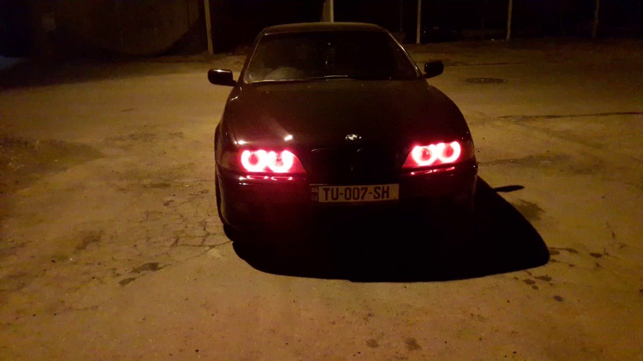 bmw e39 red angel eyes - YouTube