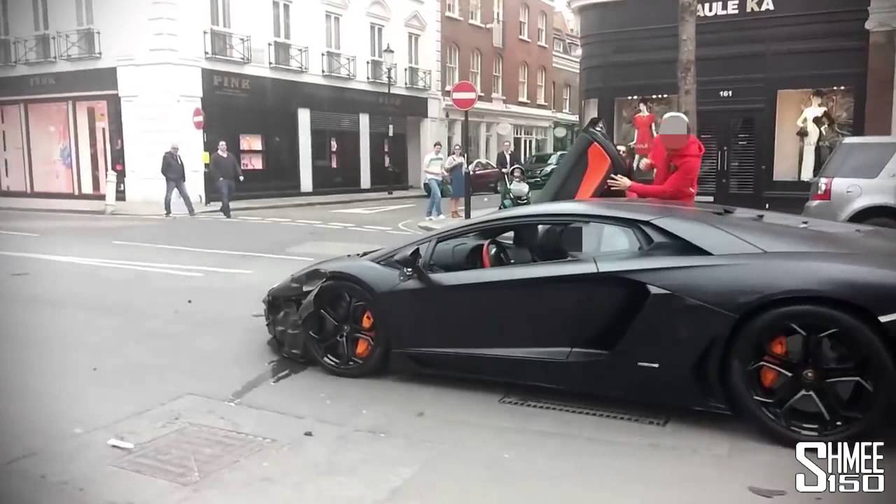 Aventador Crash Moment of Impact - YouTube