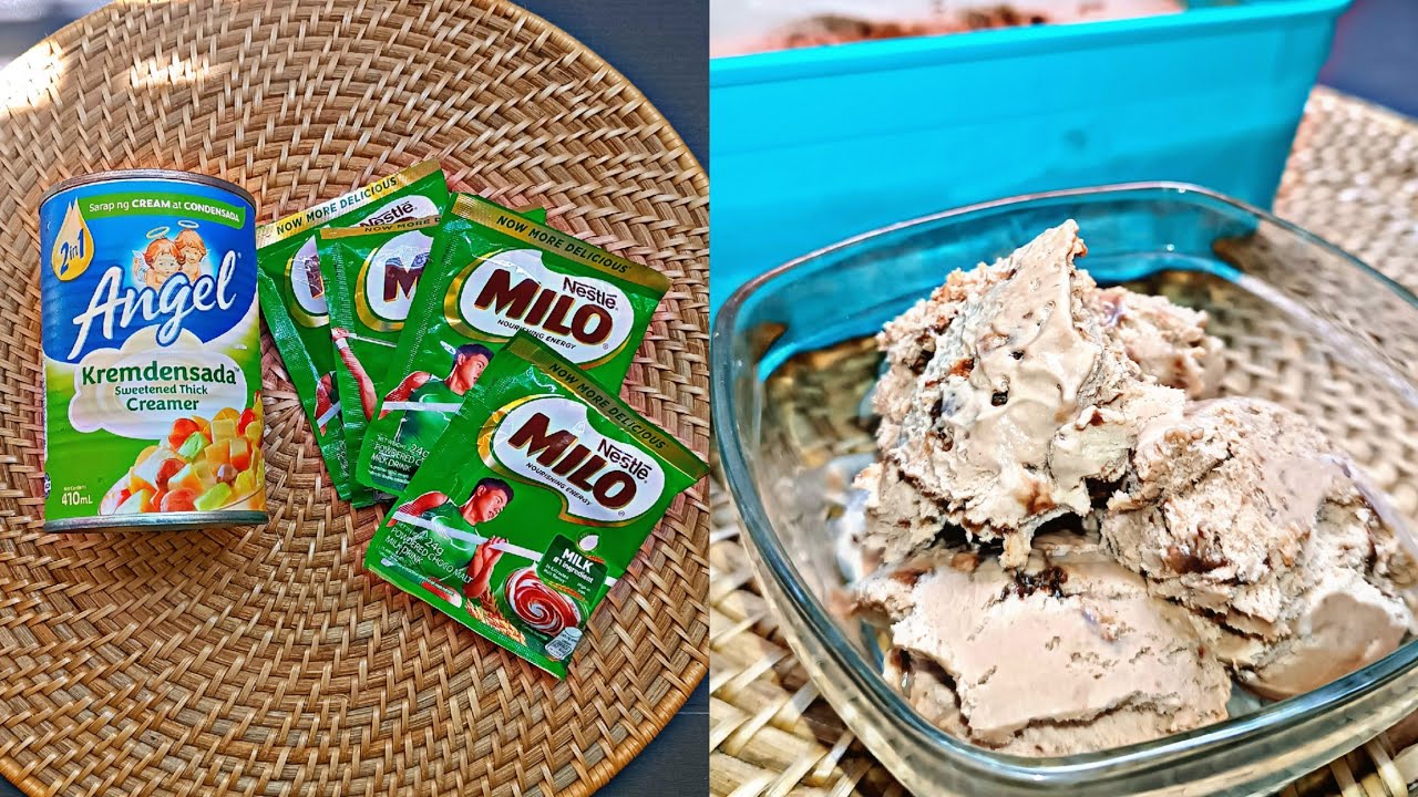 Milo ice cream 2 ingredients only! Below 100 recipe - YouTube