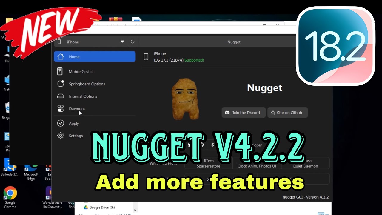New update Nugget v4.2.2 is out: Install Tweaks for iOS 18.2 - iOS 15 without Jailbreak - YouTube